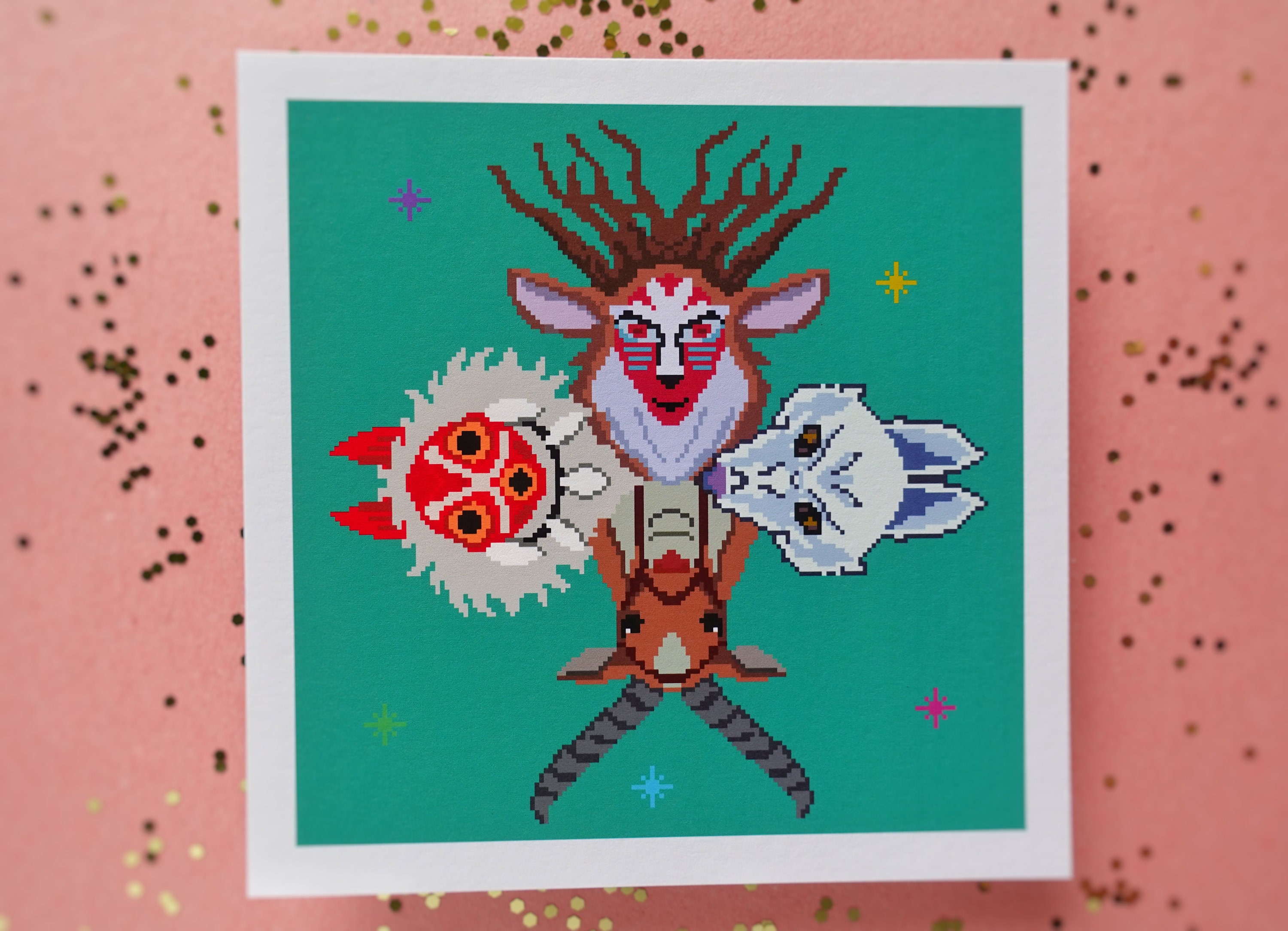 Princess Mononoke Pixel Art Print - Etsy
