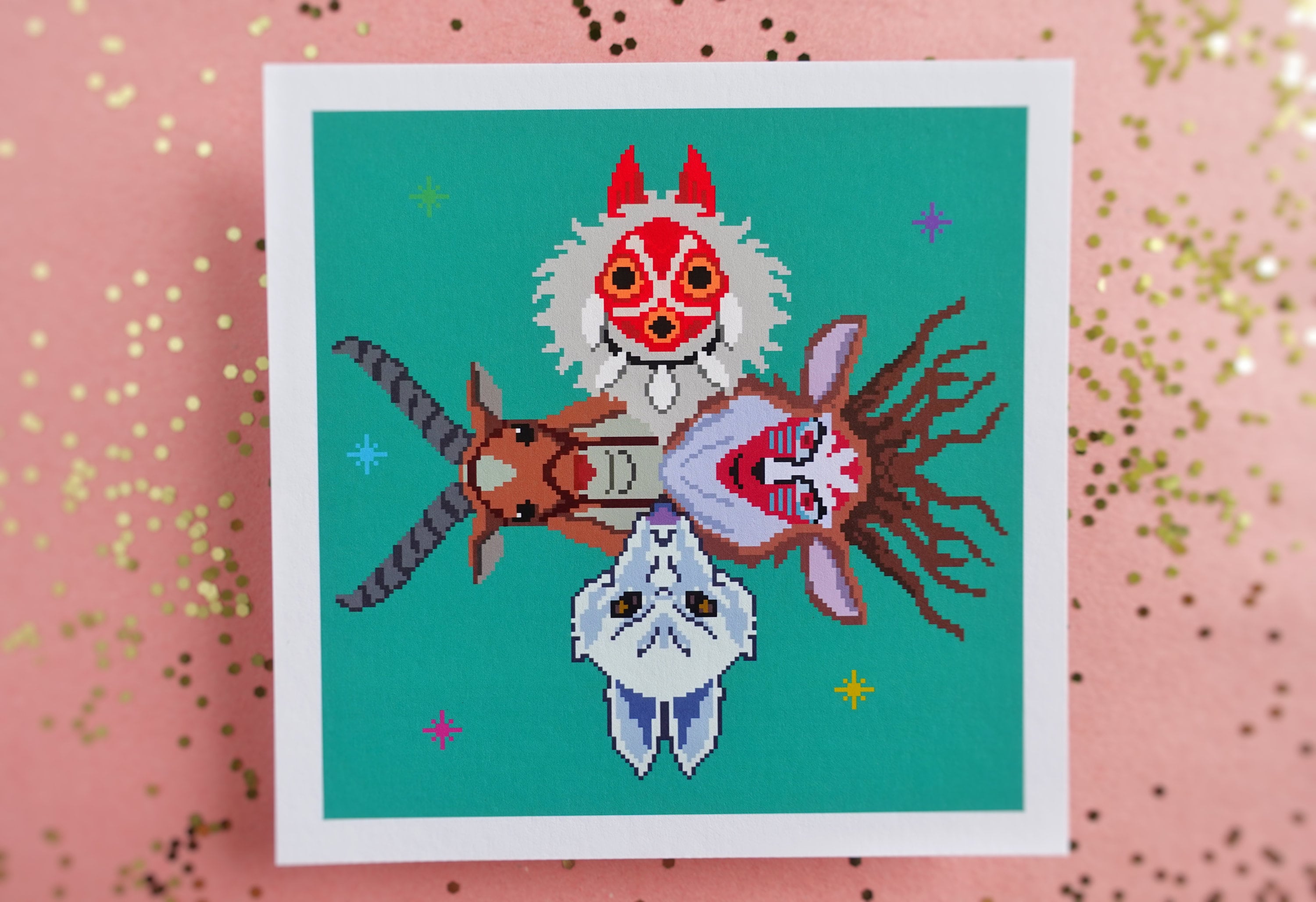 Princess Mononoke Pixel Art Print - Etsy