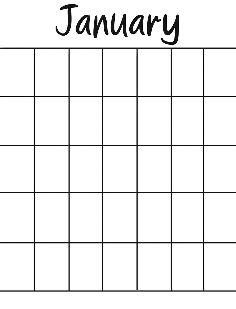 Blank Calendar - Etsy