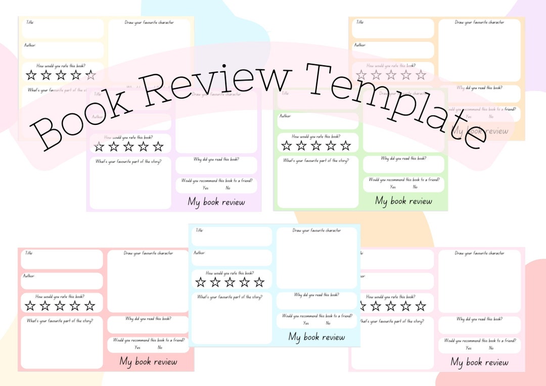 Book Reviews Templates for Children - Etsy