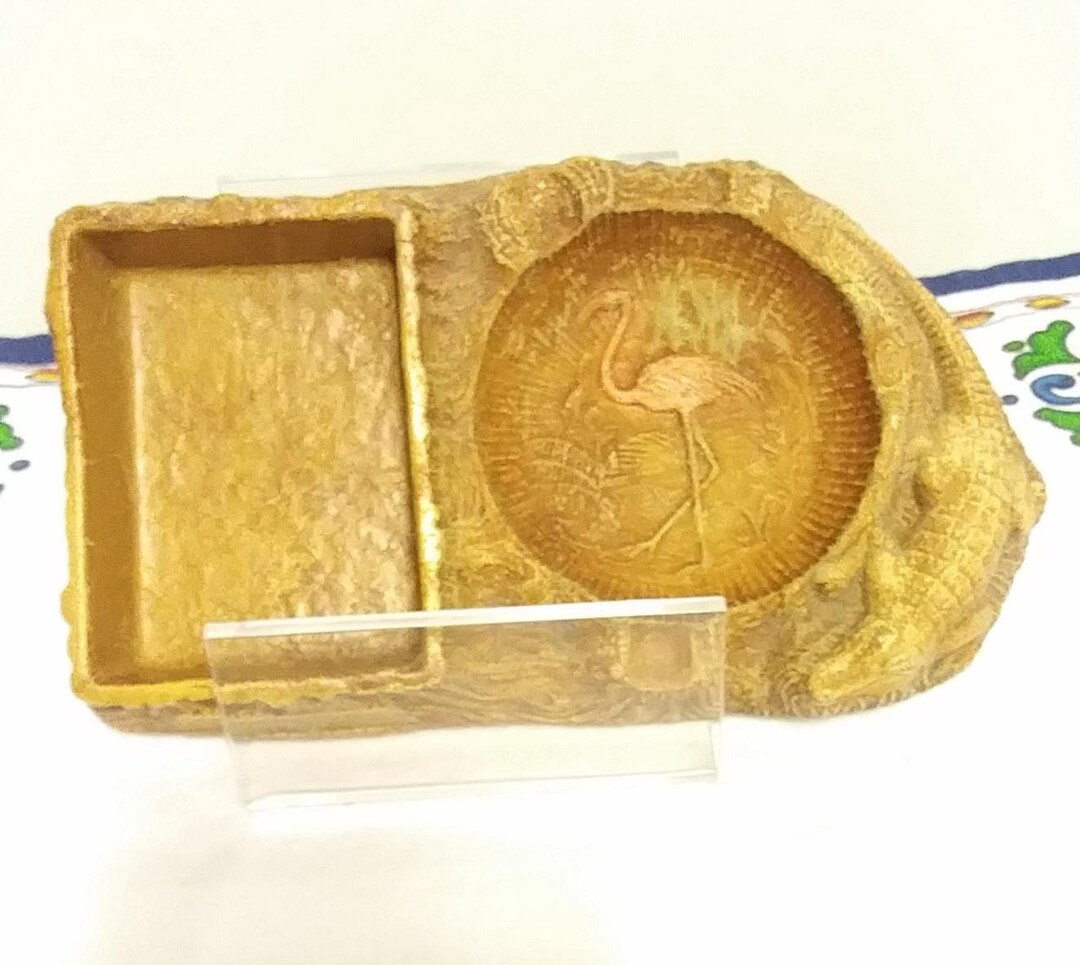 Vintage Flamingo & Alligator Cigarette Box/ Ashtray Florida Souvenir ...