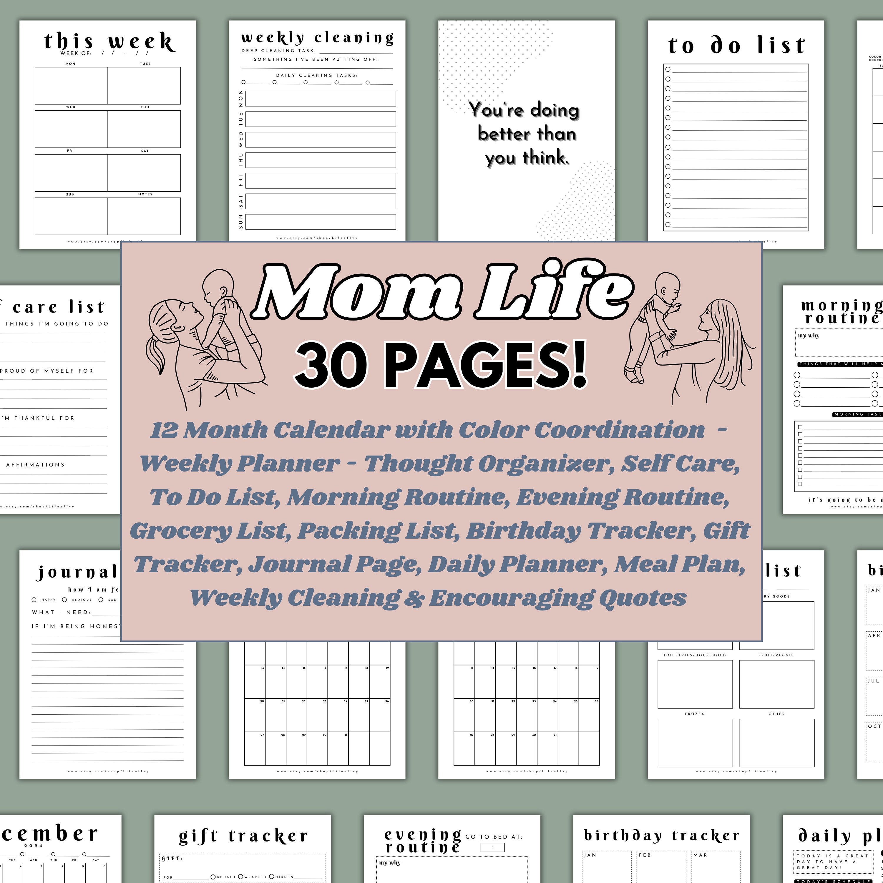 Printable 2024 Mom Planner Printable 2024 Mom Agenda Mom Digital ...