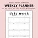 Weekly Planner Printable Weekly Checklist Digital Planner for ...