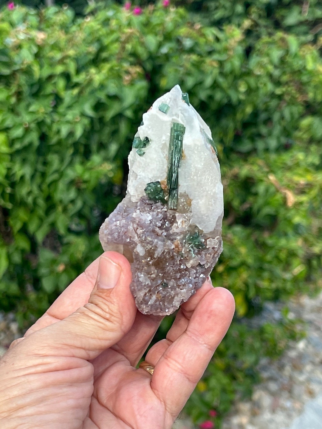 Tourmaline on Quartz and Purple Lepidolite Collectable Brazilian ...
