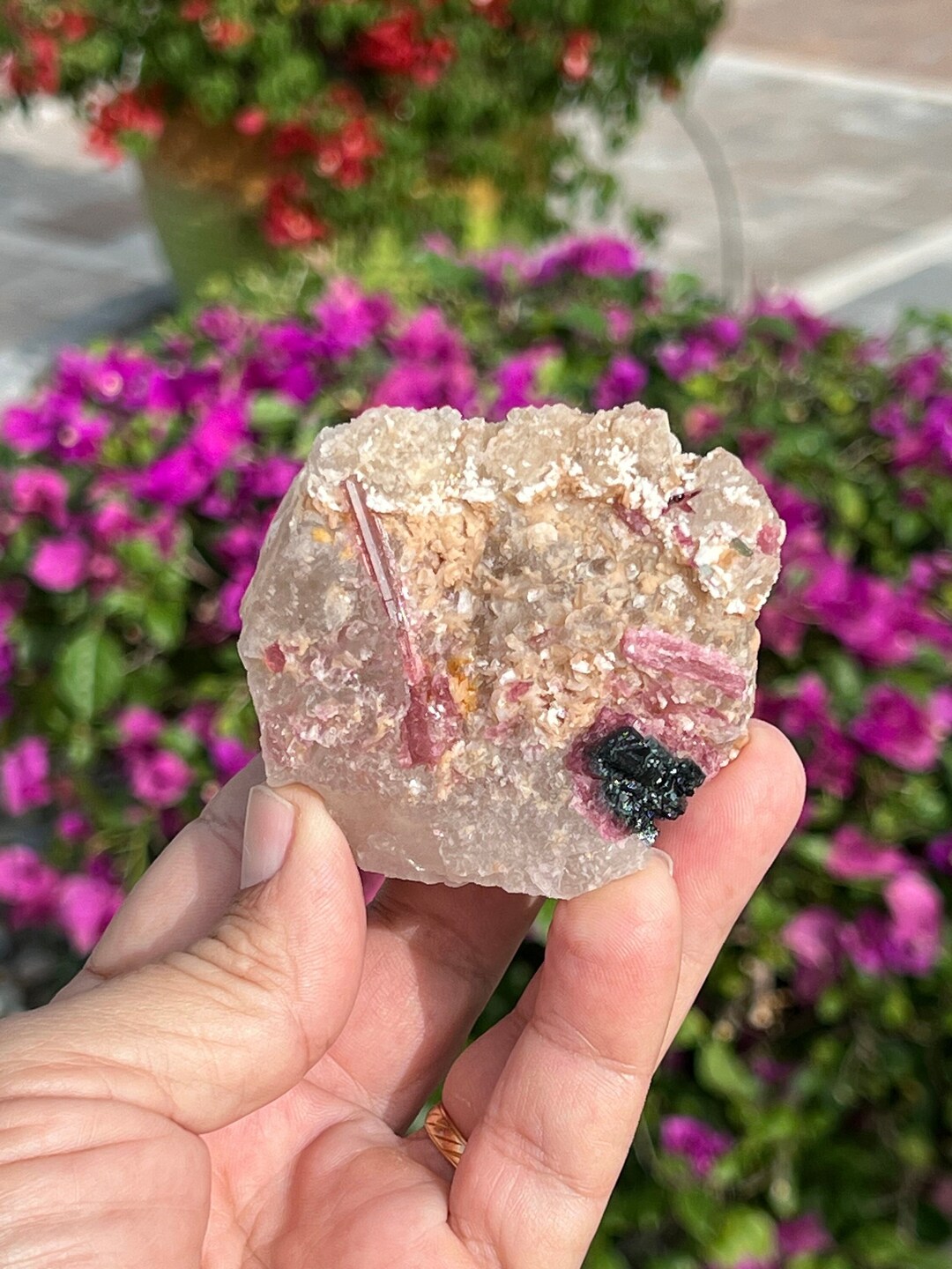 Tourmaline on Matrix Rubellite on Quartz - Etsy