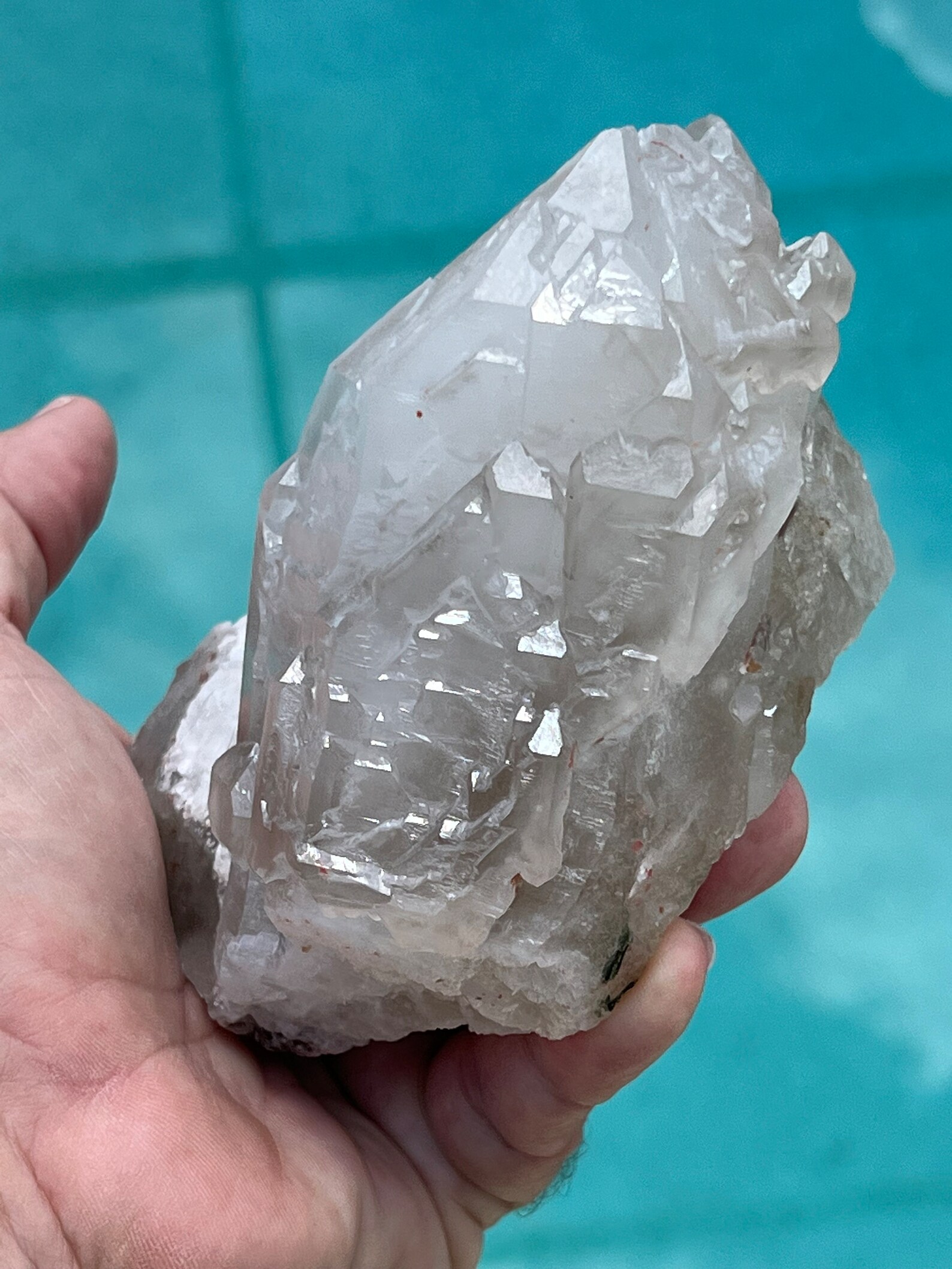 Cathedral Quartz Crystal: Alligator Quartz Matrix With Green Tourmaline ...