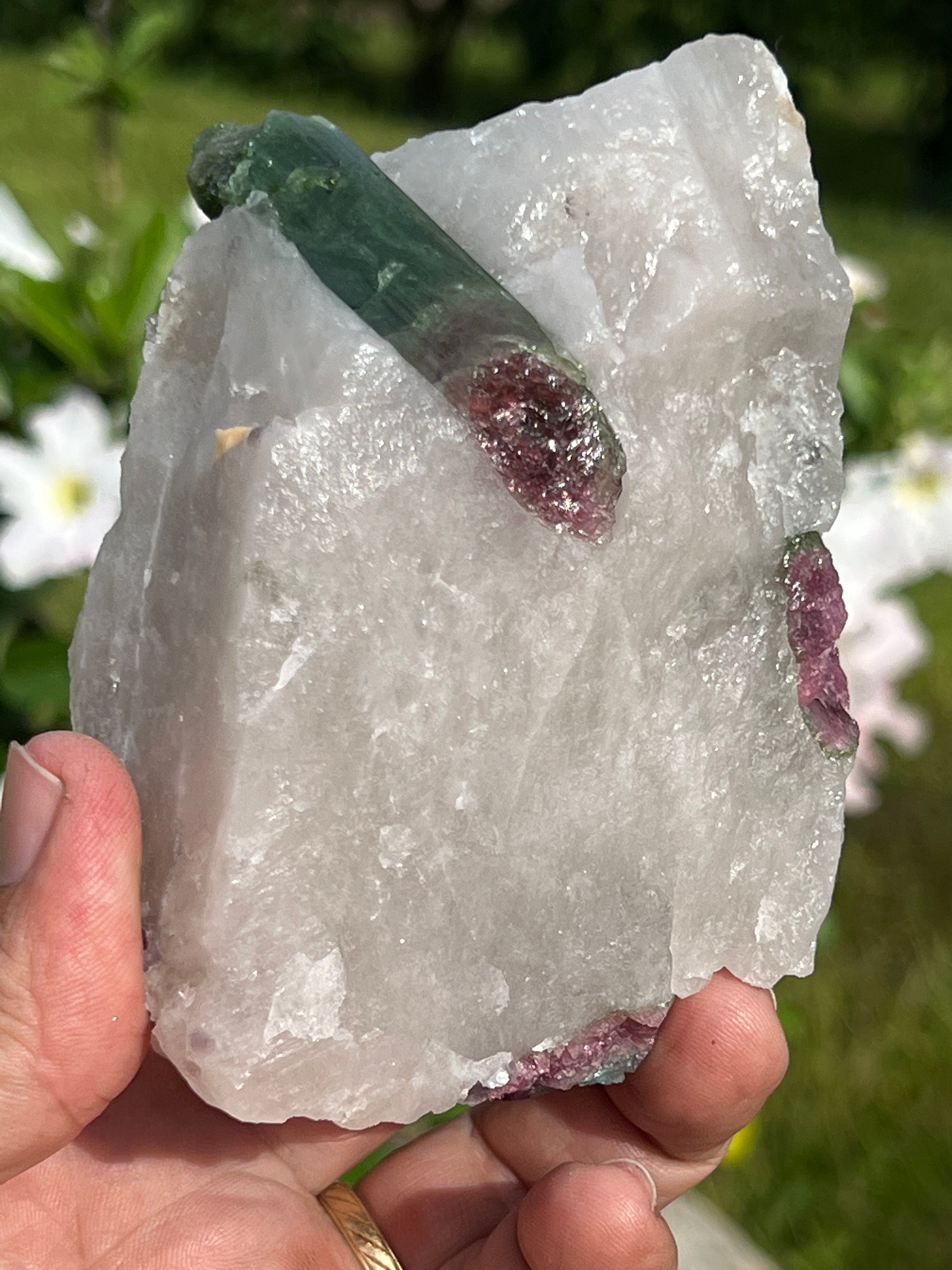 Tourmaline on Matrix Watermelon Tourmaline on Quartz - Etsy