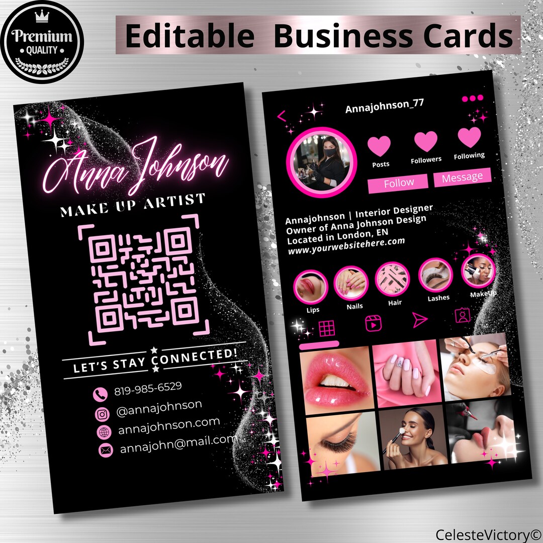 Ig Cards Ig Template IG Template Business Card IG - Etsy