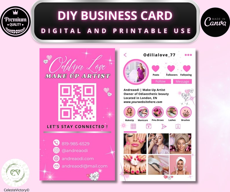 Ig Cards Ig Template IG Template Business Card IG Business Card Instagram Business Card Loyalty ...