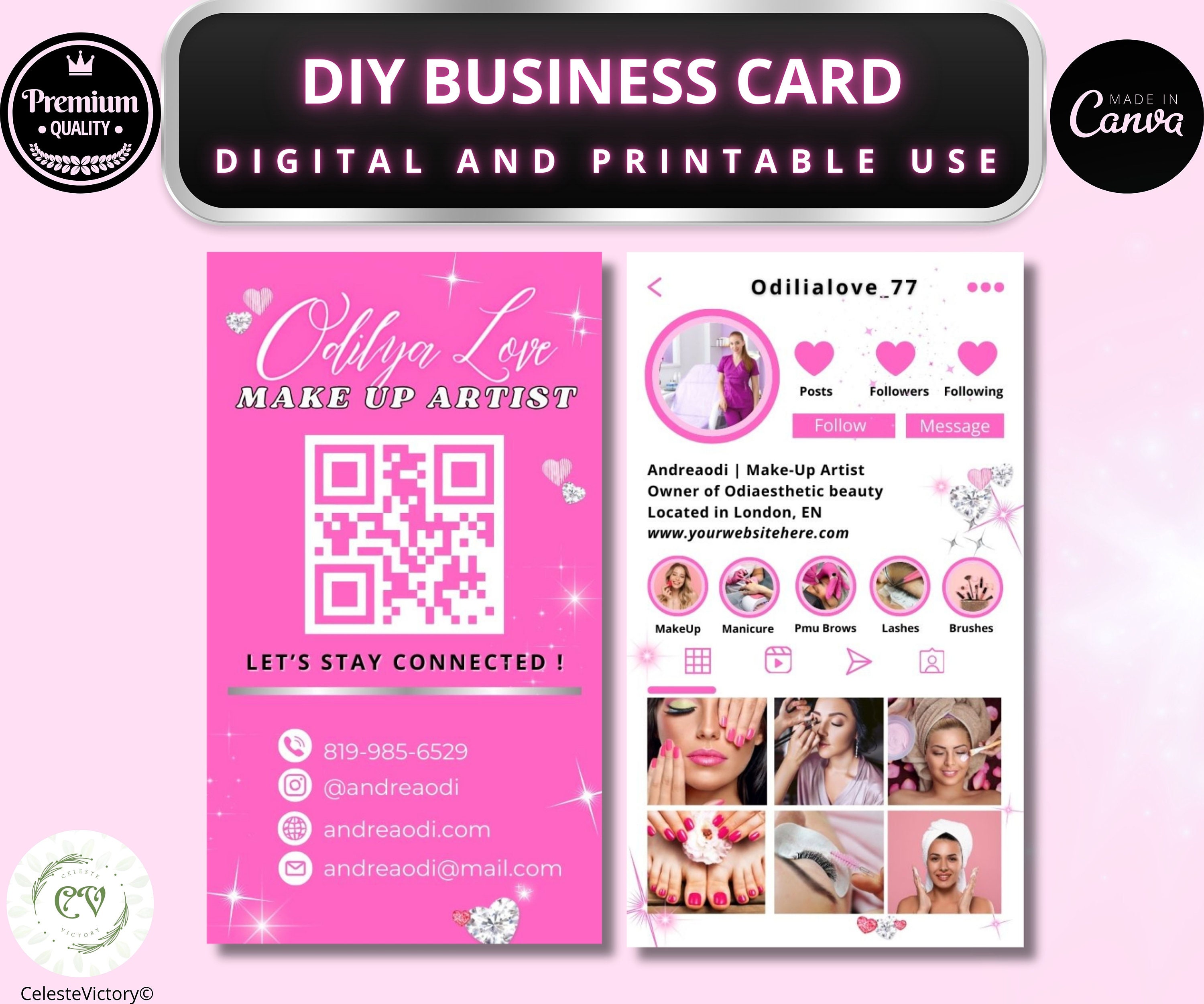 Ig Cards Ig Template IG Template Business Card IG Business Card Instagram Business Card Loyalty ...