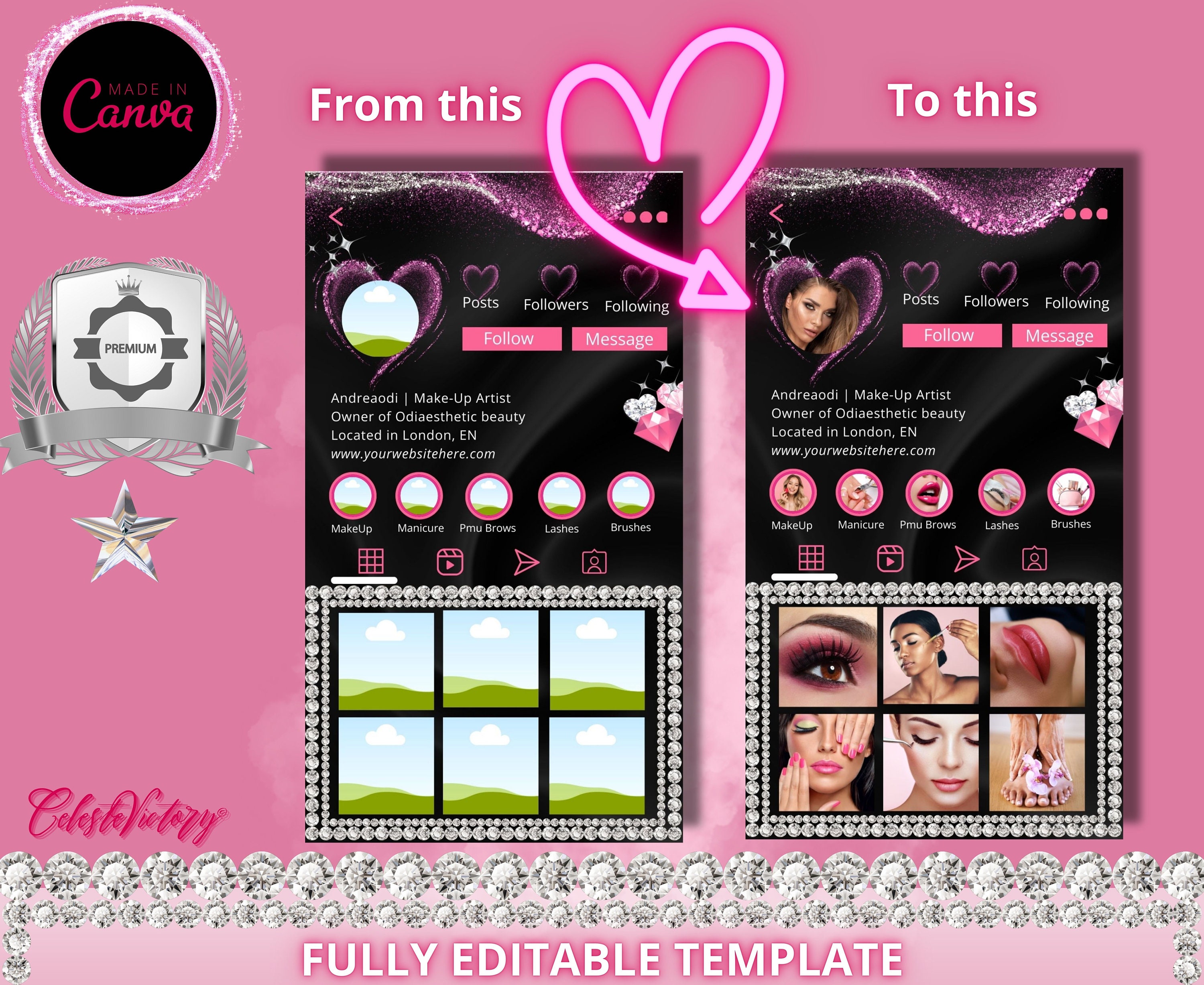 Ig Cards Ig Template IG Template Business Card IG - Etsy