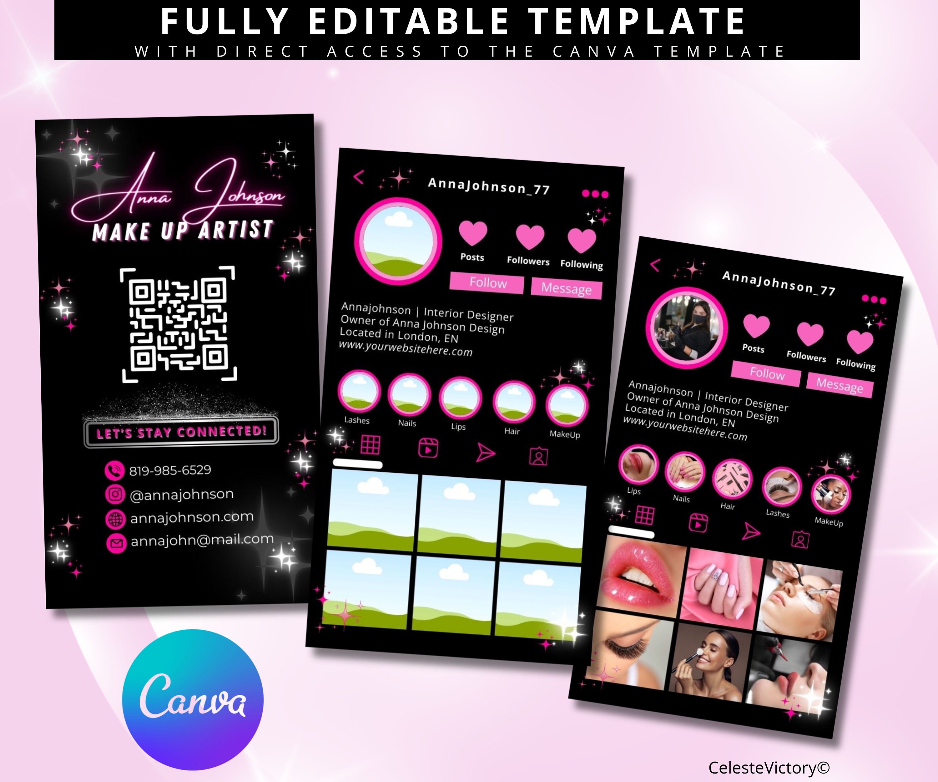 Ig Cards Ig Template IG Template Business Card IG - Etsy