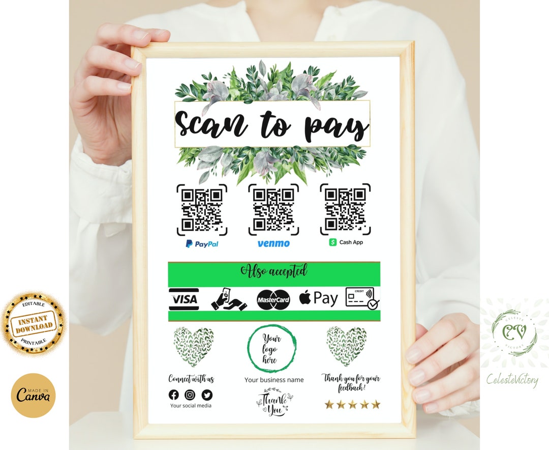 PAYMENT SIGN Scan to Pay Sign Qr Code Sign Scan to Pay - Etsy
