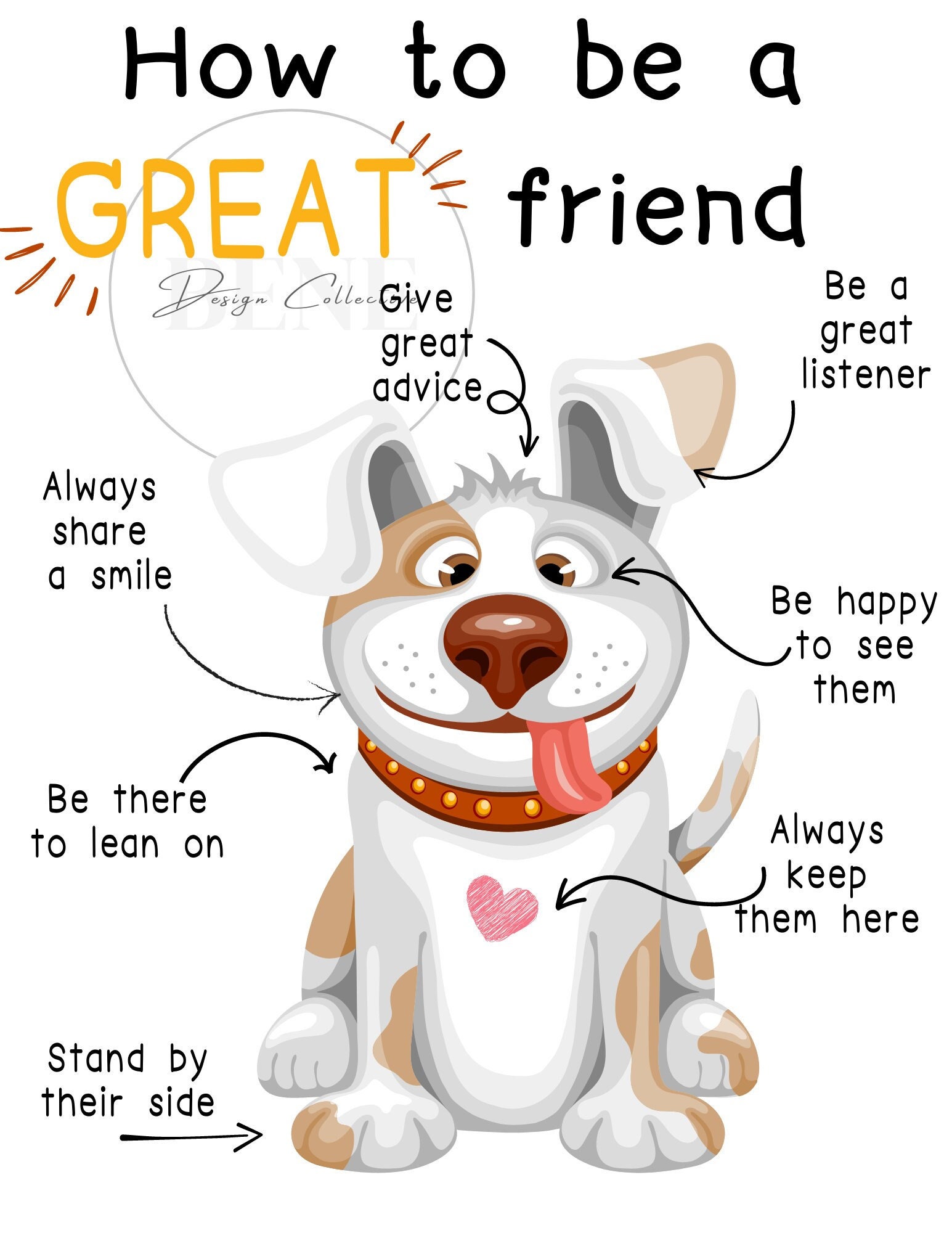 Printable Poster: be a GREAT Friend Classroom Poster - Etsy