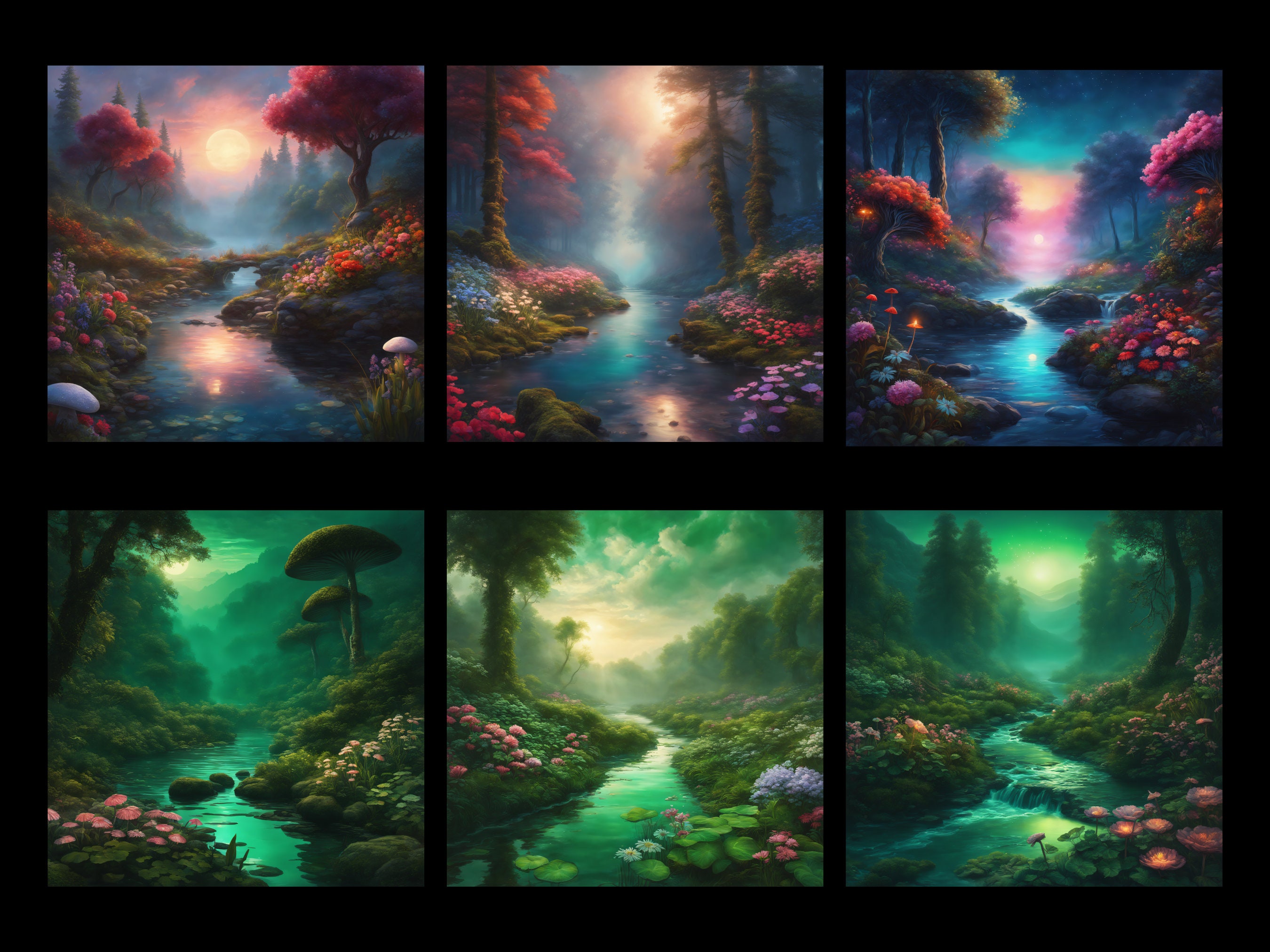 Enchanted Forest Digital Background, Magical Digital Backdrop, Fantasy ...