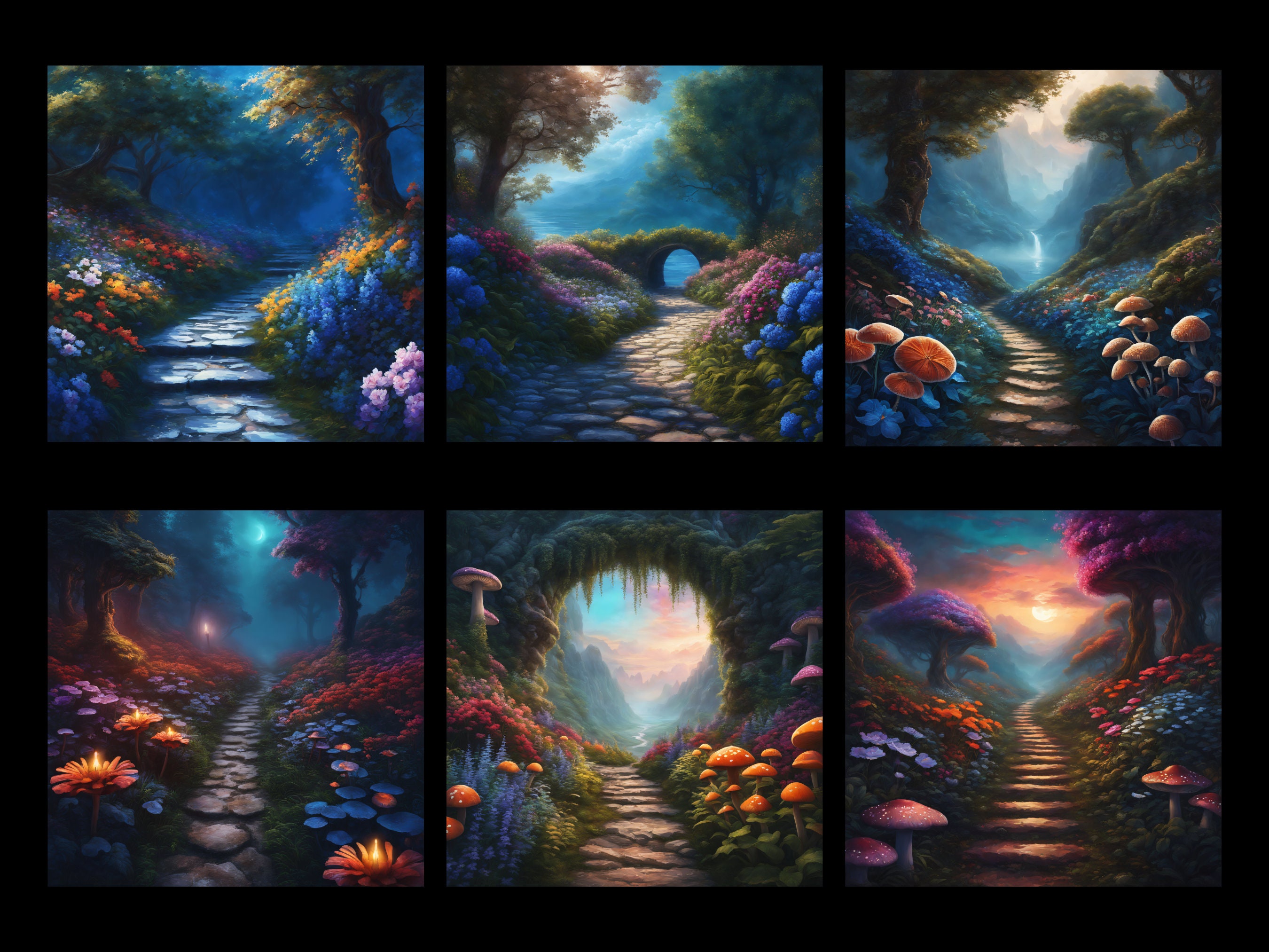 Enchanted Forest Digital Background, Magical Digital Backdrop, Fantasy ...