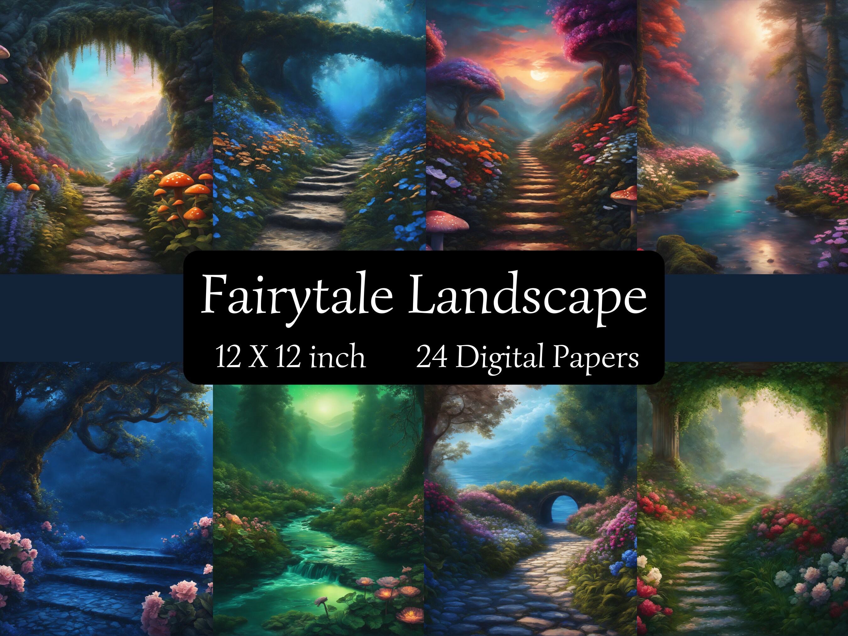 Enchanted Forest Digital Background, Magical Digital Backdrop, Fantasy ...