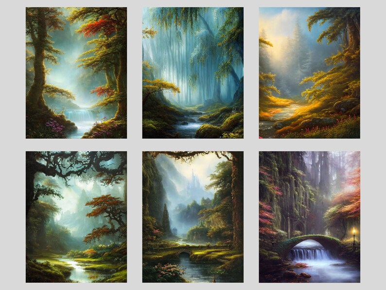 18 Fine Art Fairytale Digital Paper, Magical Digital Backdrop, Fantasy ...