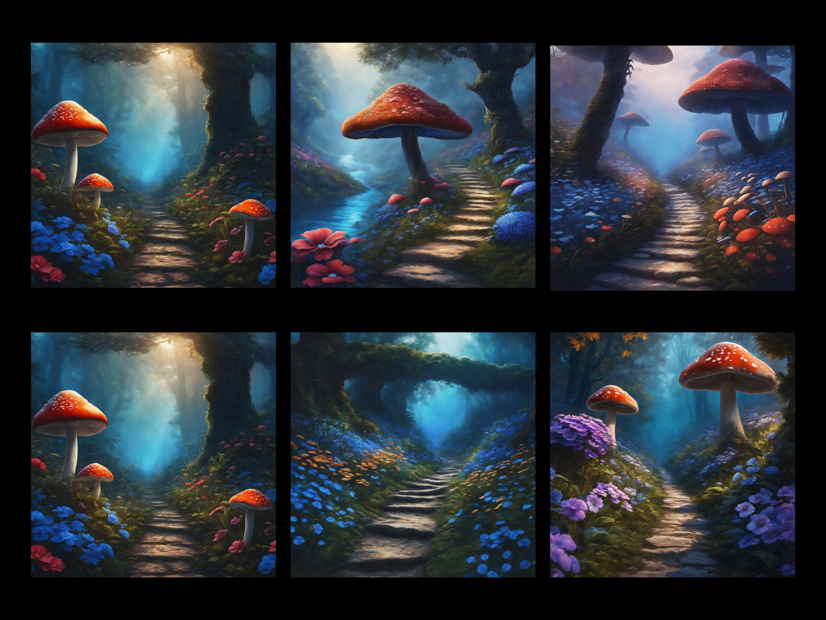Enchanted Forest Digital Background, Magical Digital Backdrop, Fantasy ...