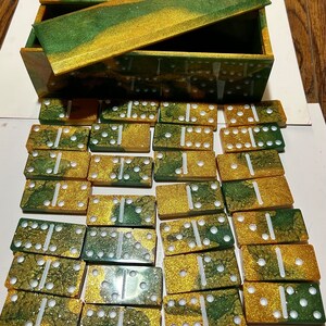 Double 6 Resin Domino Set & Box- Customizable - Etsy