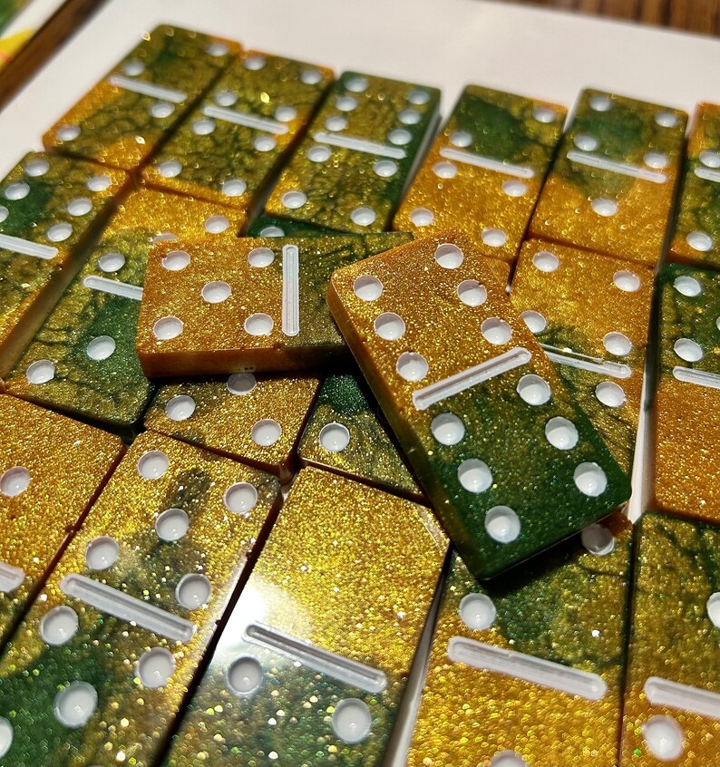 Double 6 Resin Domino Set & Box- Customizable - Etsy