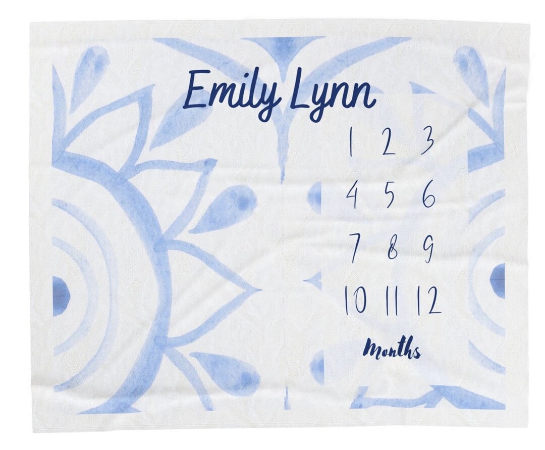 Custom Milestone Baby Blanket, Baby Milestone Blanket, Baby Blanket ...
