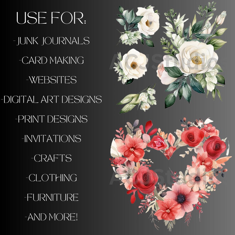 Watercolor Wedding Clipart - 20 Picture Bundle, Invitations, Floral ...