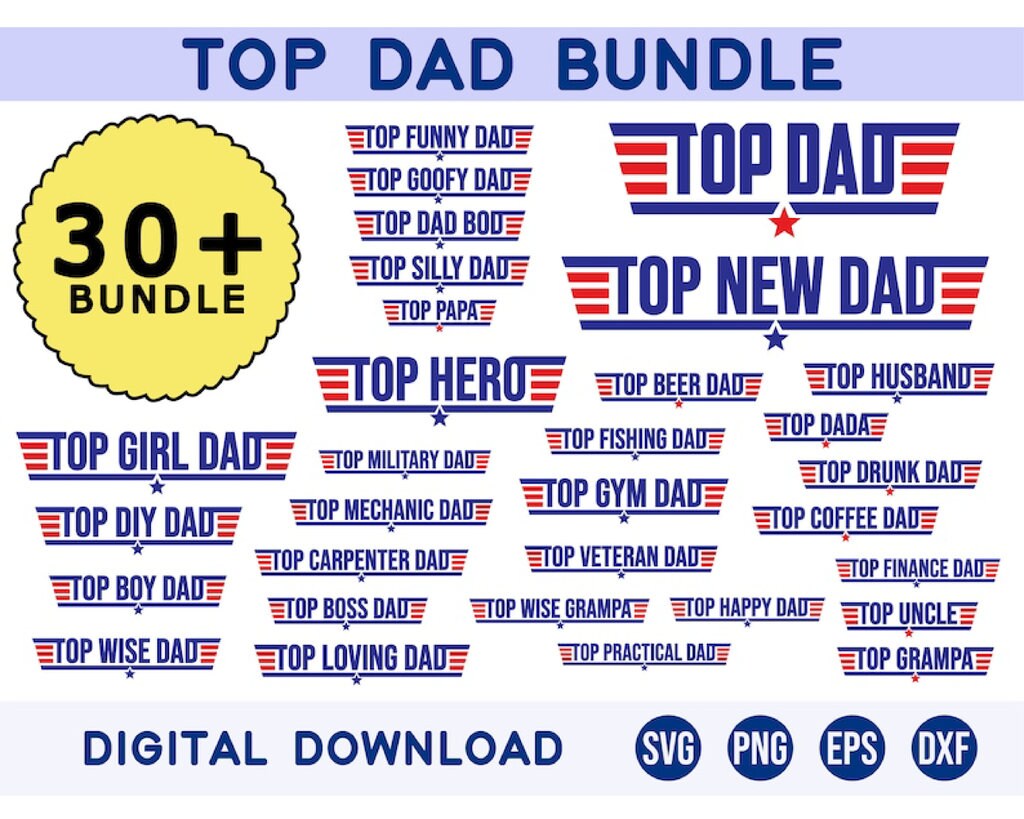 Top Dad Svg Father Day Png Svg Father Day Png Download army - Etsy