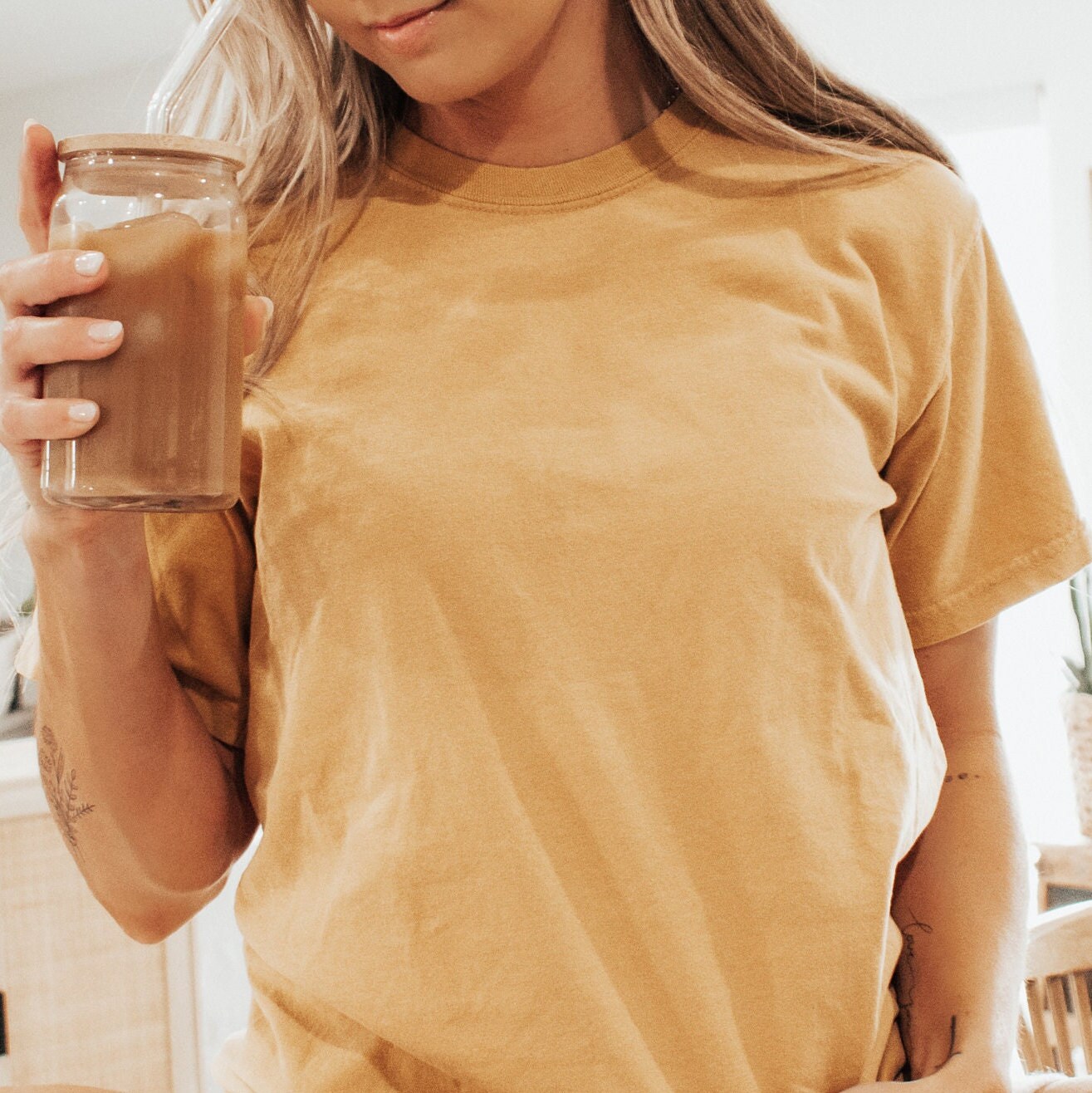 Color Washed Blank T-shirt for Women, Comfort Colors Shirt, Comfortable ...