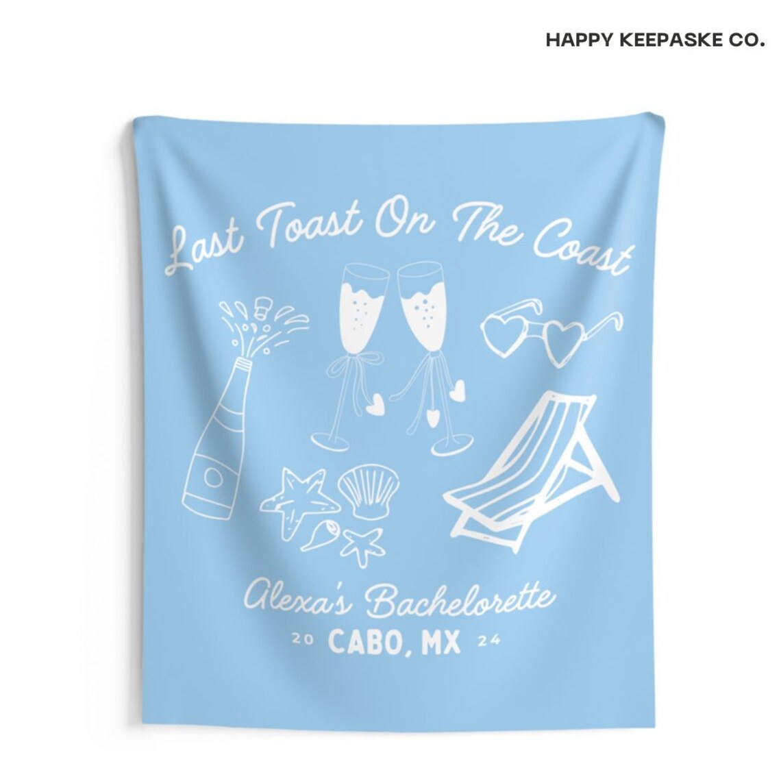 Last Toast on the Coast Bachelorette Party Banner, Personalized Girls ...