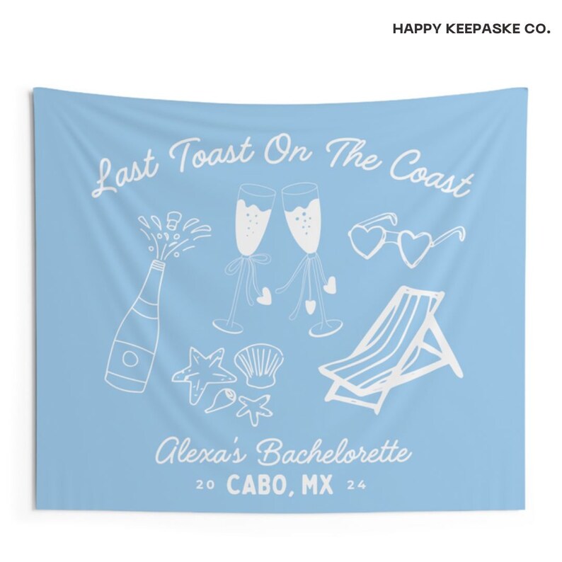 Last Toast on the Coast Bachelorette Party Banner, Personalized Girls ...
