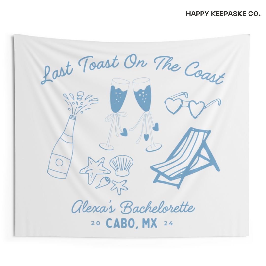 Last Toast on the Coast Bachelorette Party Banner, Personalized Girls ...