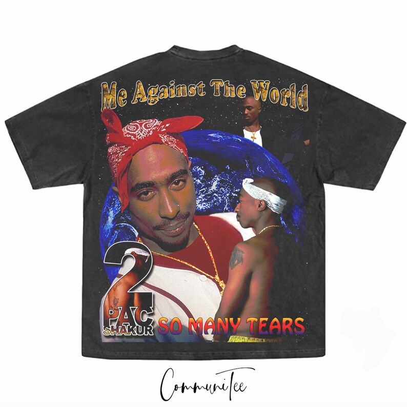 2pac Tupac Shakur Rap Tee Big Face Head Vintage Style Graphic - Etsy