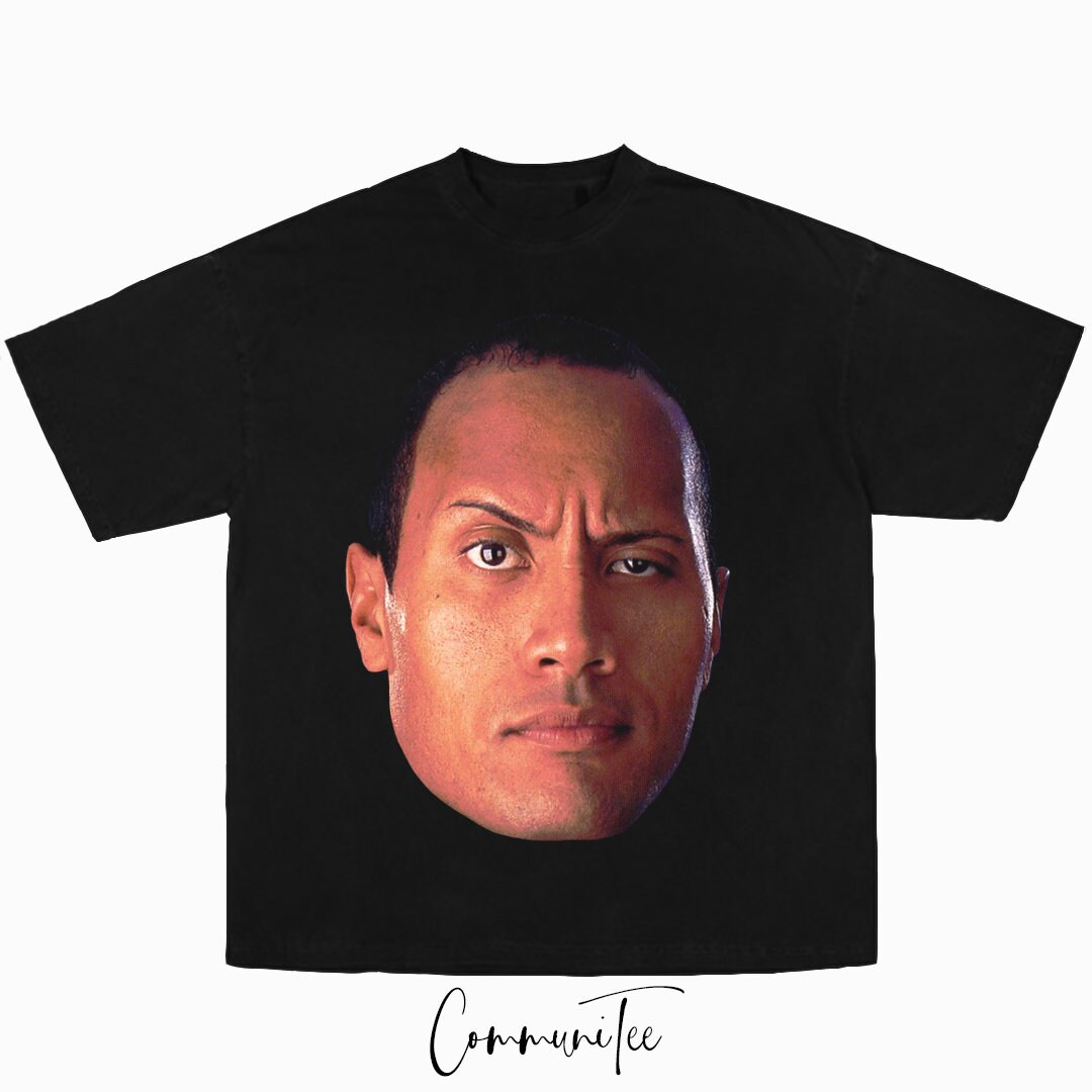 The Rock Rap Tee Big Face Head Vintage 90s Style Graphic Hip - Etsy