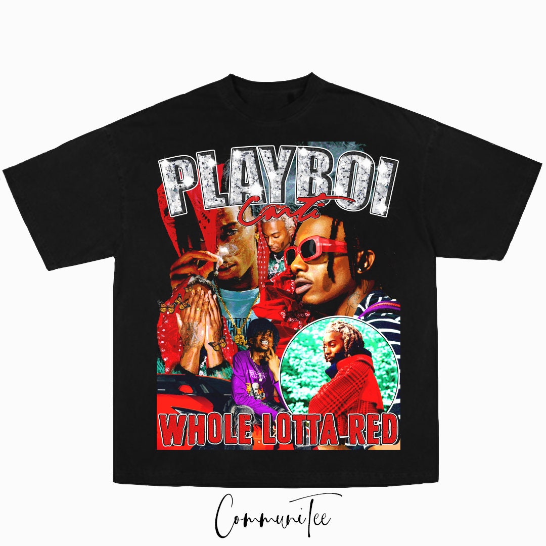 Playboi Carti Cash Whole Lotta Red Rap Tee Big Face Head Vintage Style ...