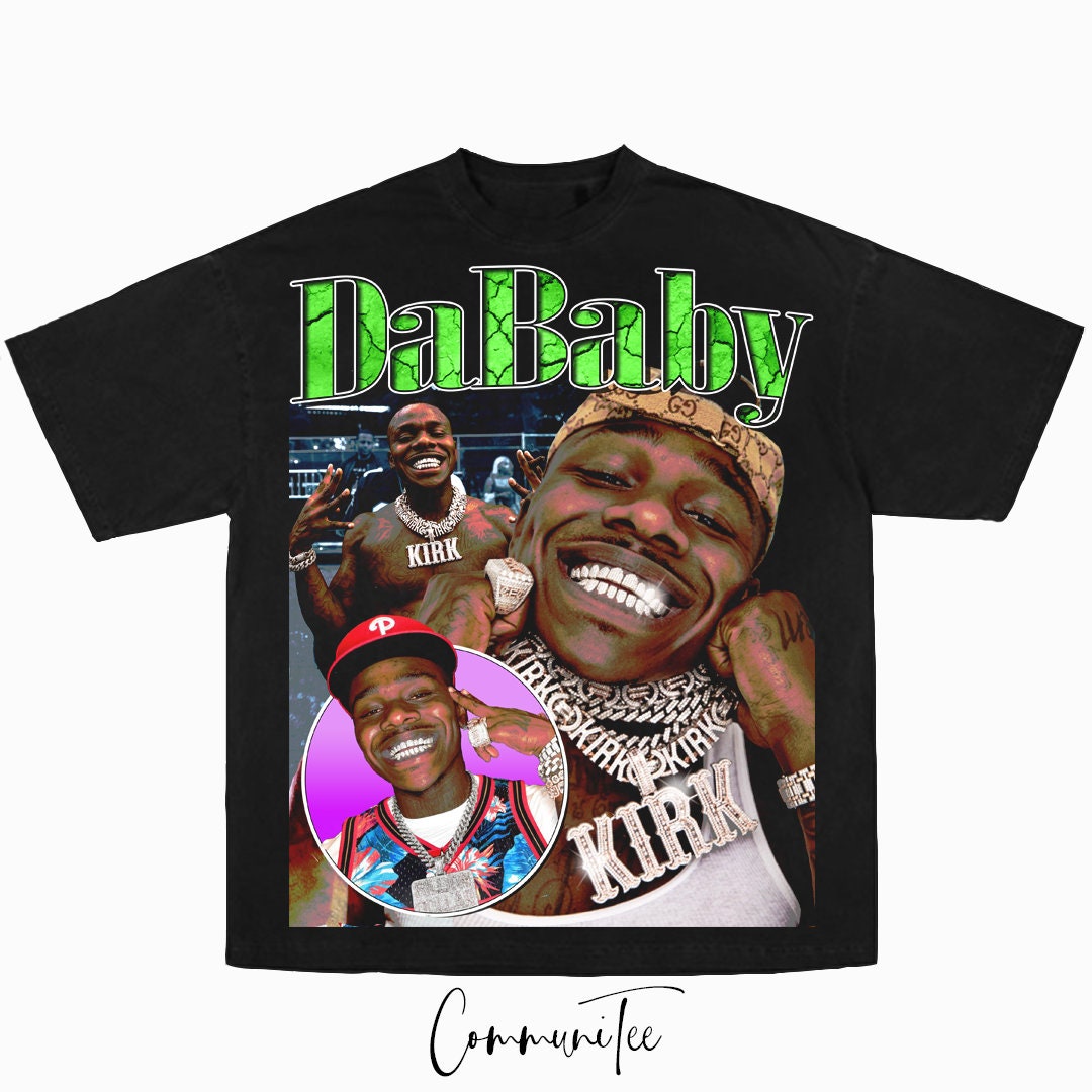 Dababy Da Baby Rap Tee Big Face Head Vintage Style Graphic Hip Hop T ...