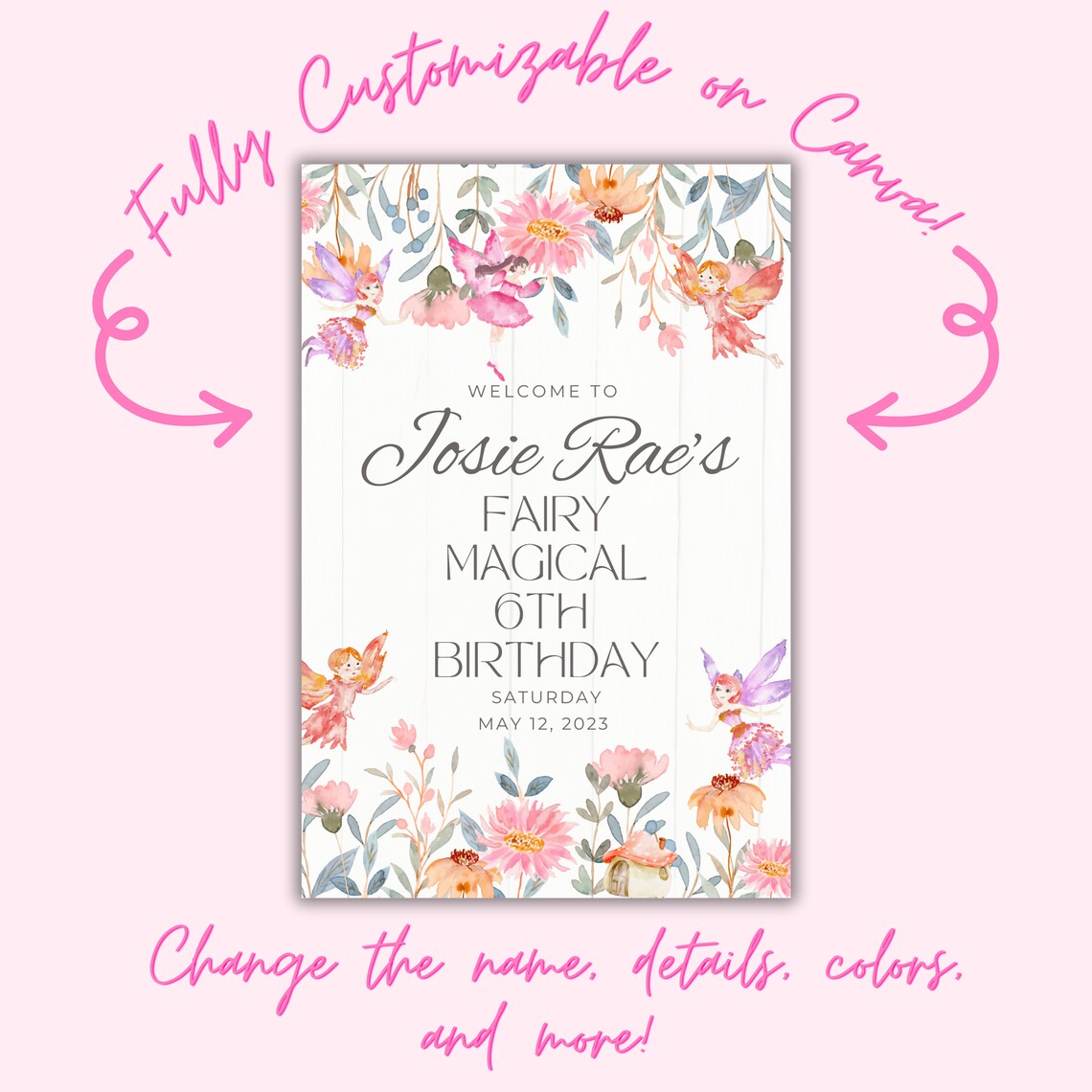 FAIRY MAGICAL INVITATION, Enchanted Girls Birthday, Summer Fairies and ...