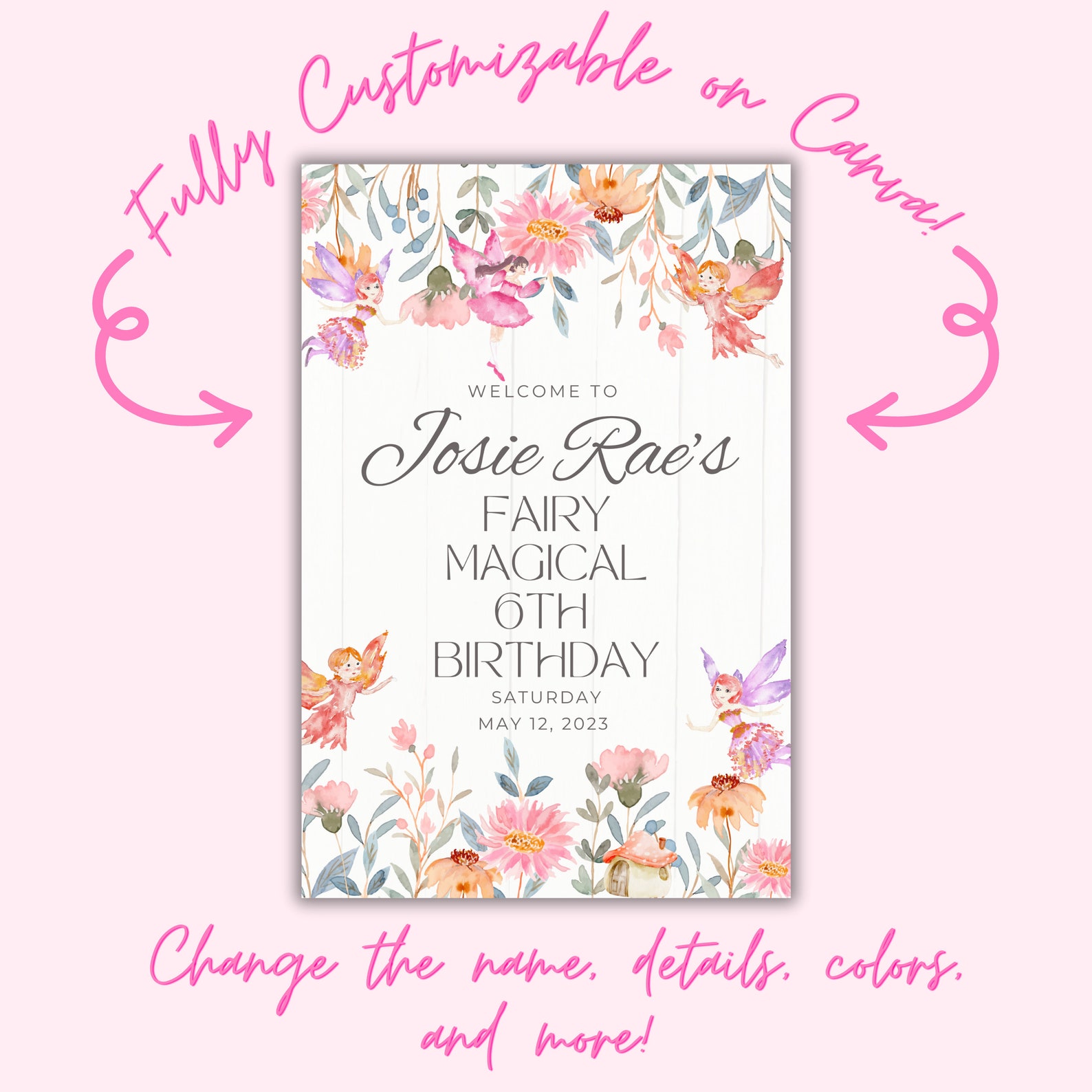 FAIRY MAGICAL INVITATION, Enchanted Girls Birthday, Summer Fairies and ...