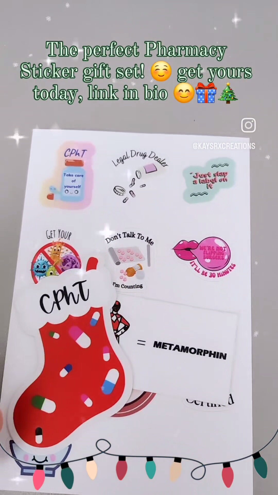 Christmas Pharmacy Sticker Set /fun Pharmacy Sticker Set - Etsy