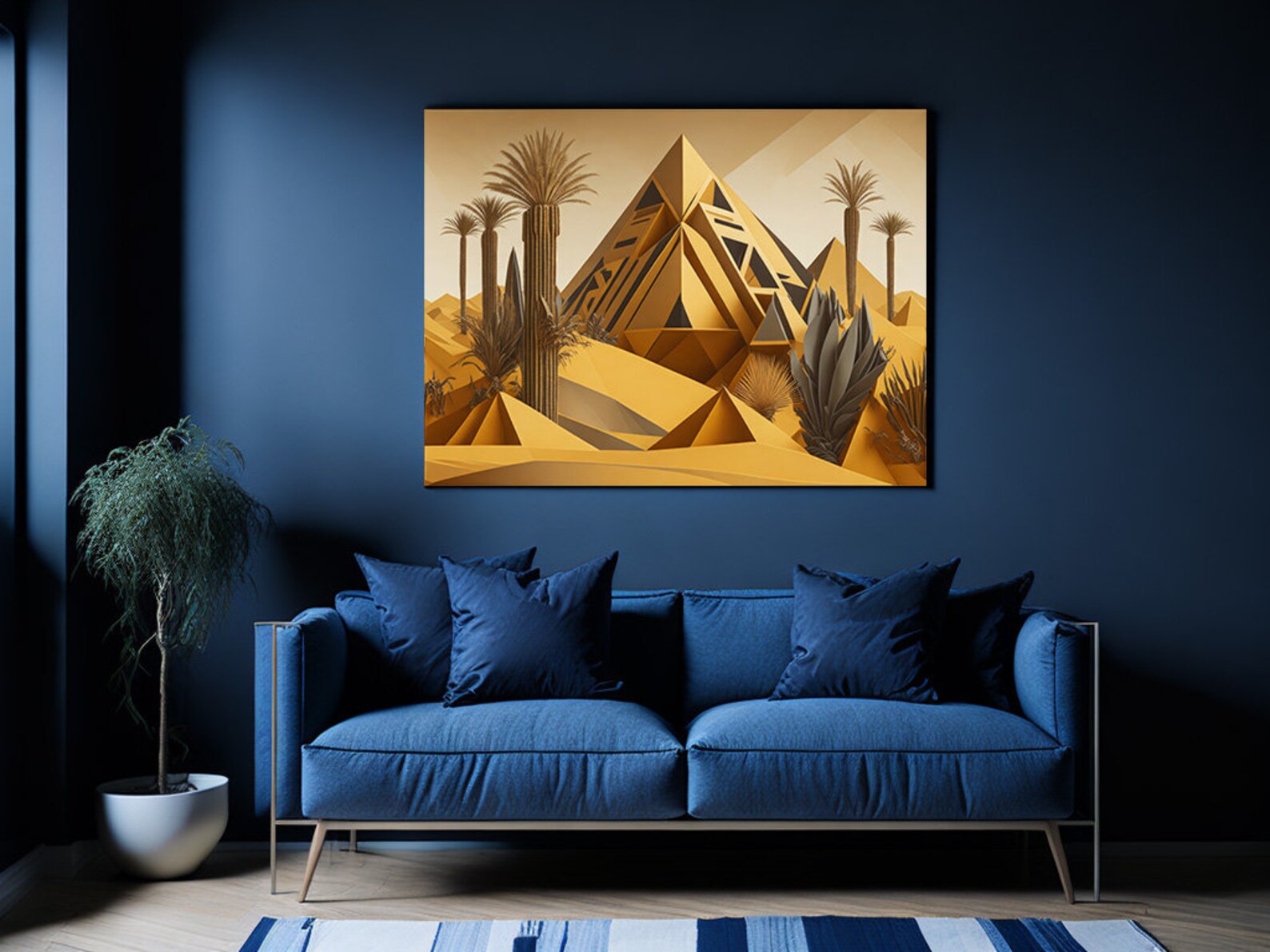Desert Pyramid, Wilderness Landscape Print on Canvas Wall Art. Sci-fi ...
