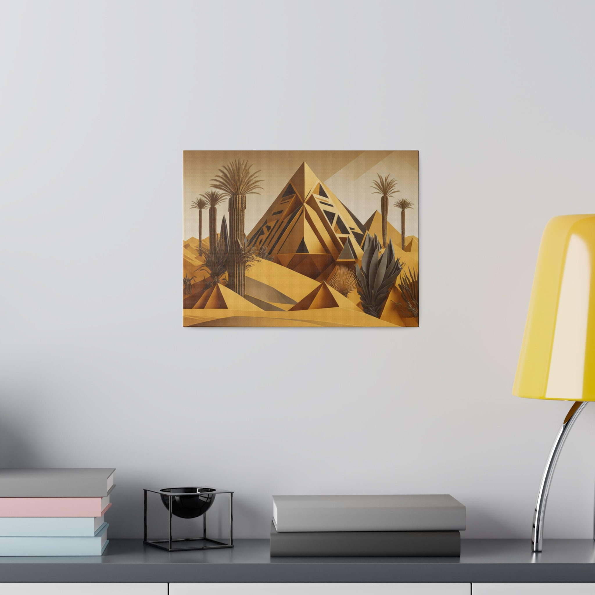 Desert Pyramid, Wilderness Landscape Print on Canvas Wall Art. Sci-fi ...