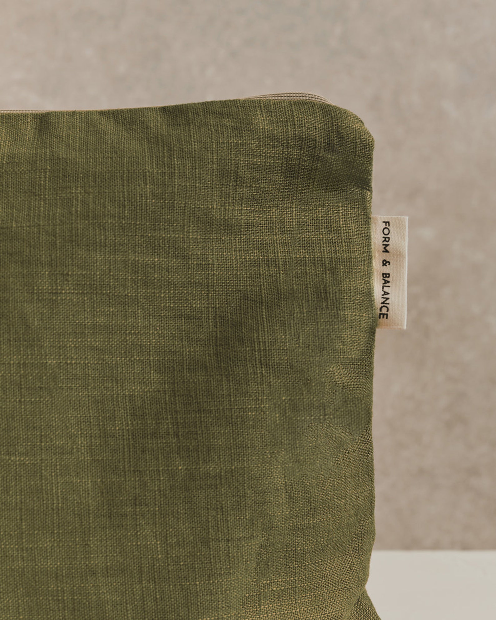 Minimal Olive Green Linen Wash Bag - Etsy