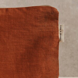 Minimal Rust Orange Linen Wash Bag - Etsy