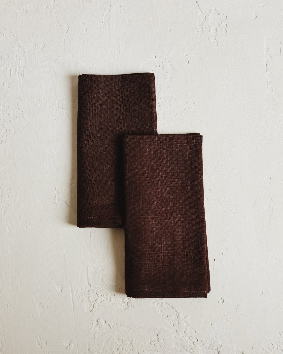 Washed Linen Napkins in Espresso Brown Set of Two - Etsy