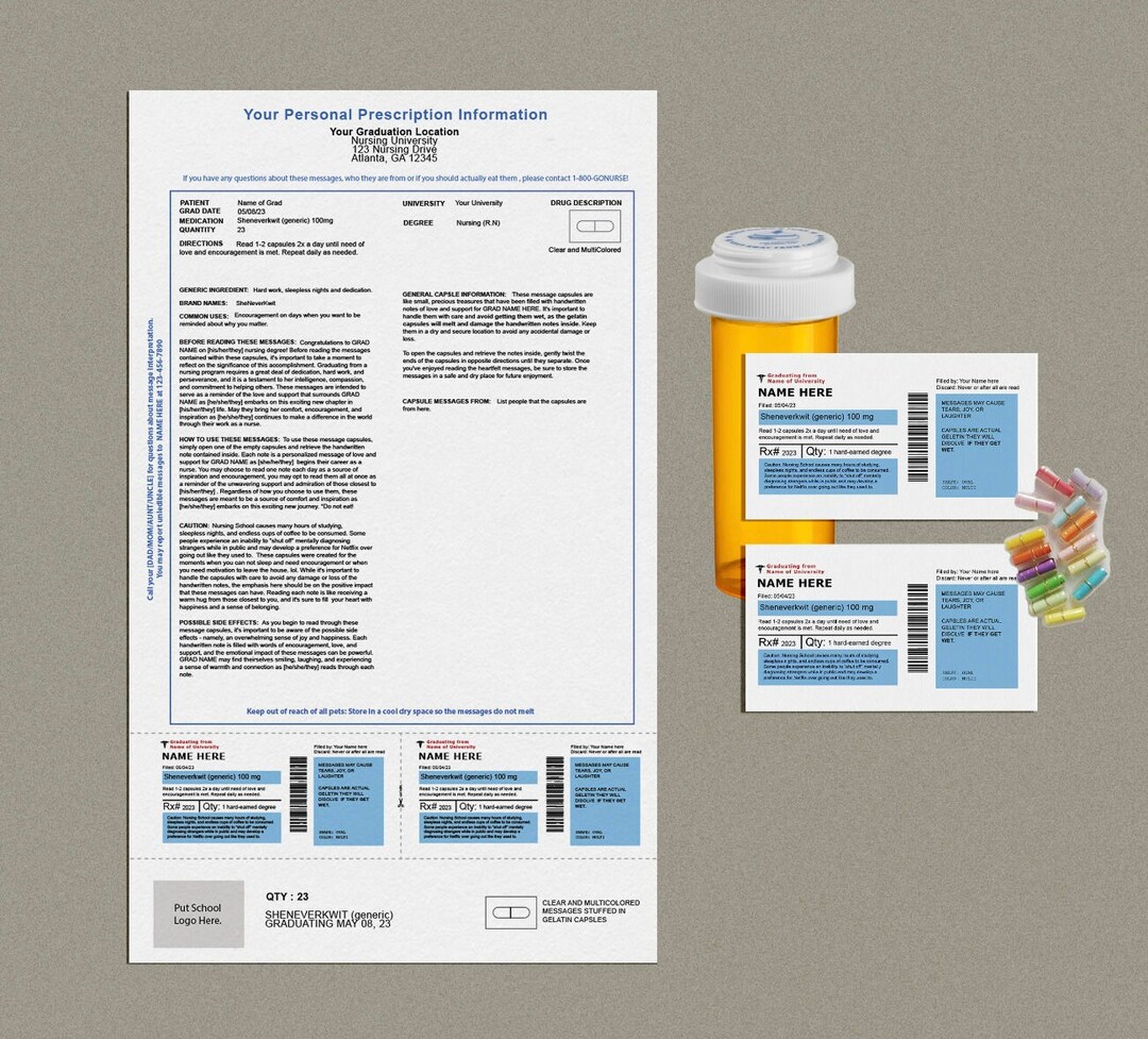 Prescription Gift Template - Etsy