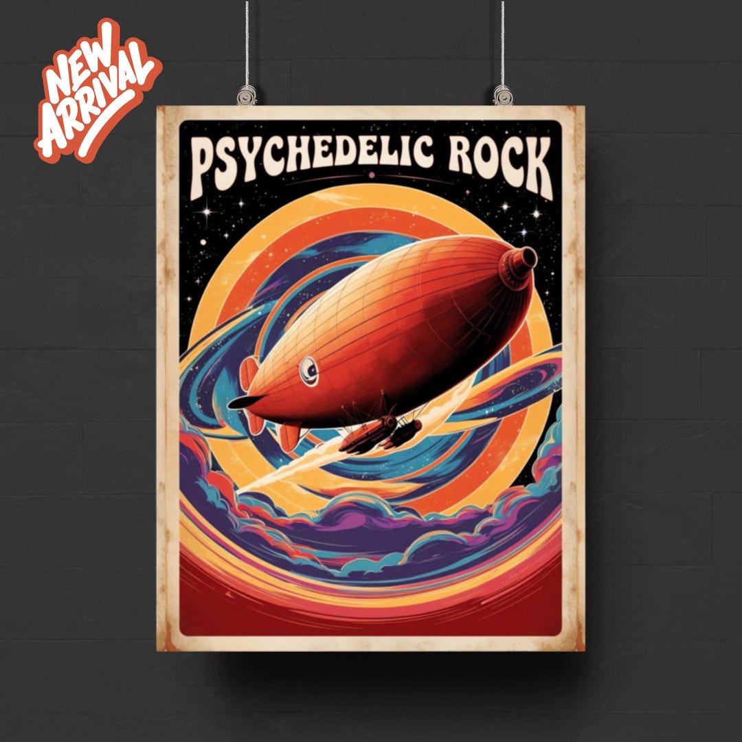 Psychedelic Rock Poster: 70s Zeppelin-inspired Trippy Art Print - Etsy