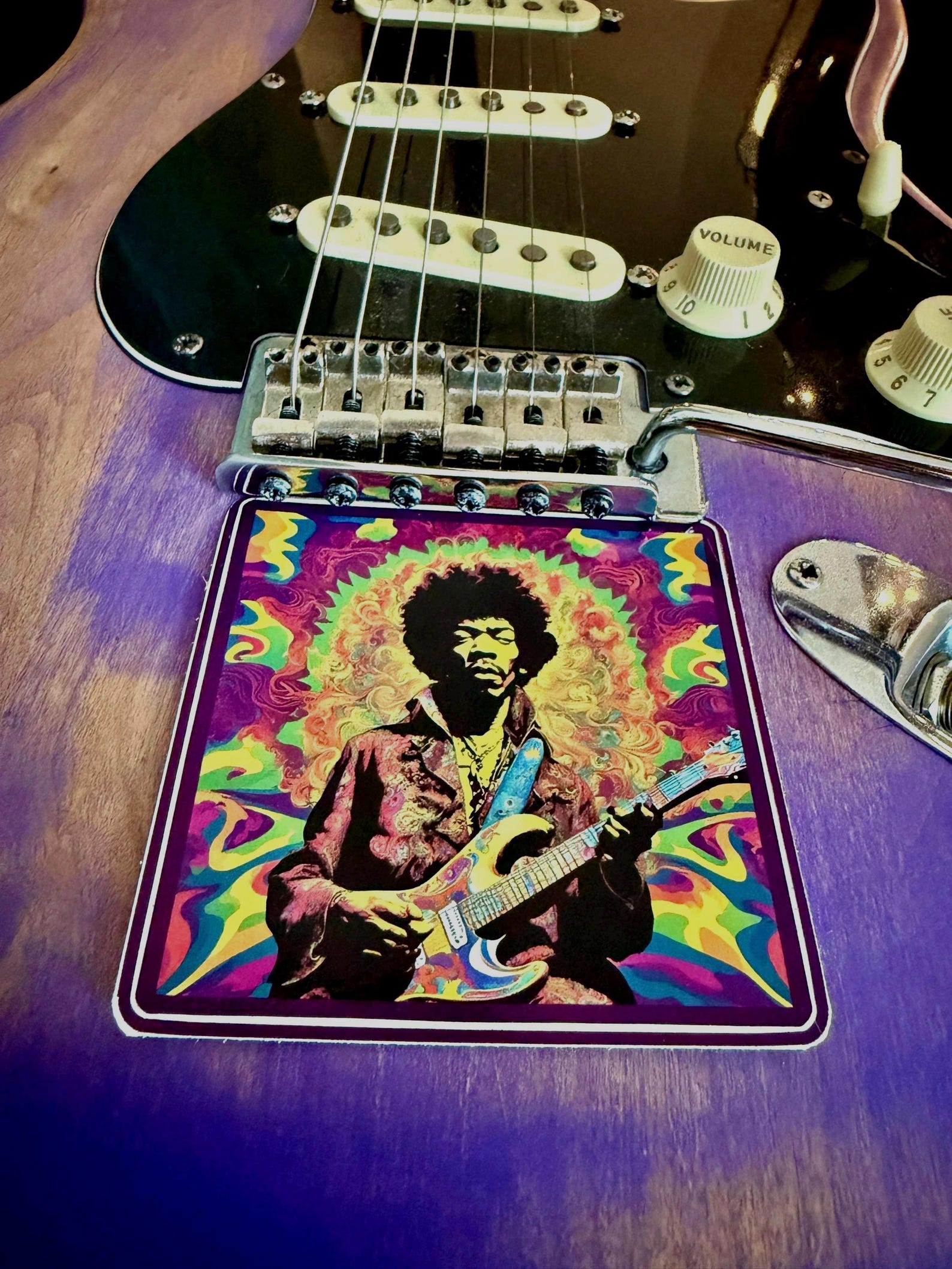 Jimi Hendrix Psychedelic Guitar Sticker: Vintage Rock Music Art - Etsy