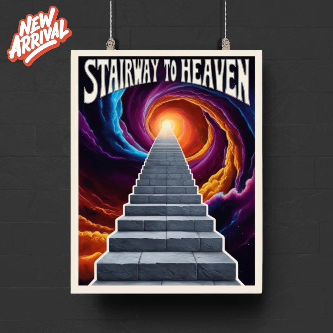 Stairway to Heaven Poster: Led Zeppelin Psychedelic Rock Art - Etsy