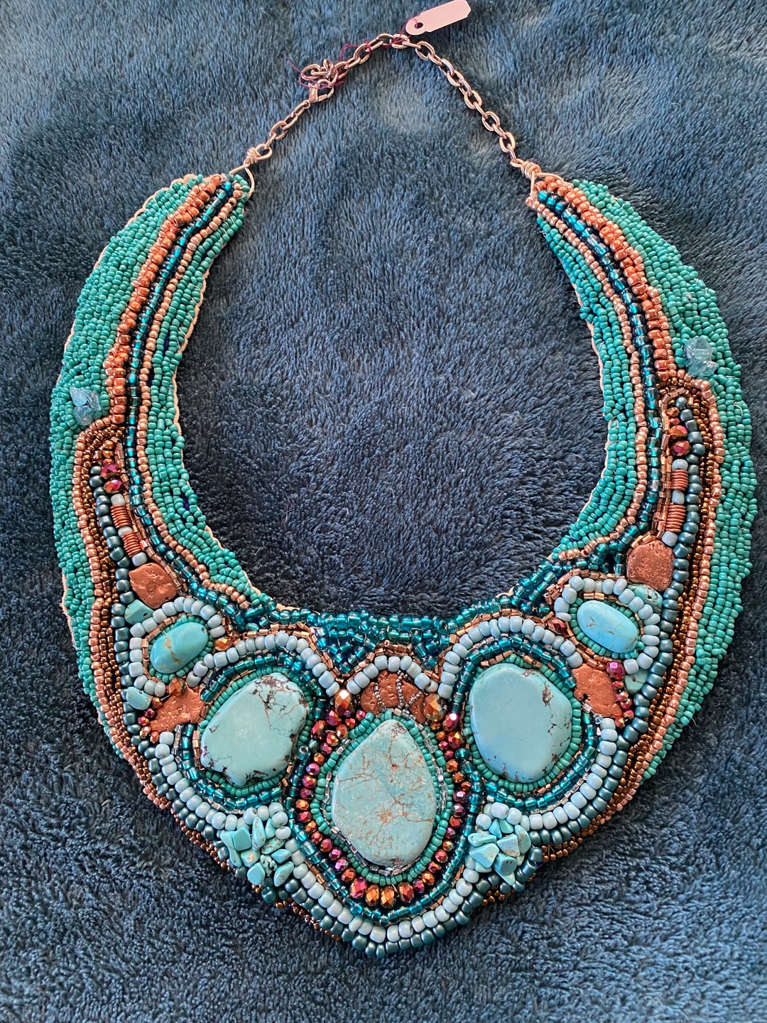 Handmade Turquoise and Copper Neclace - Etsy