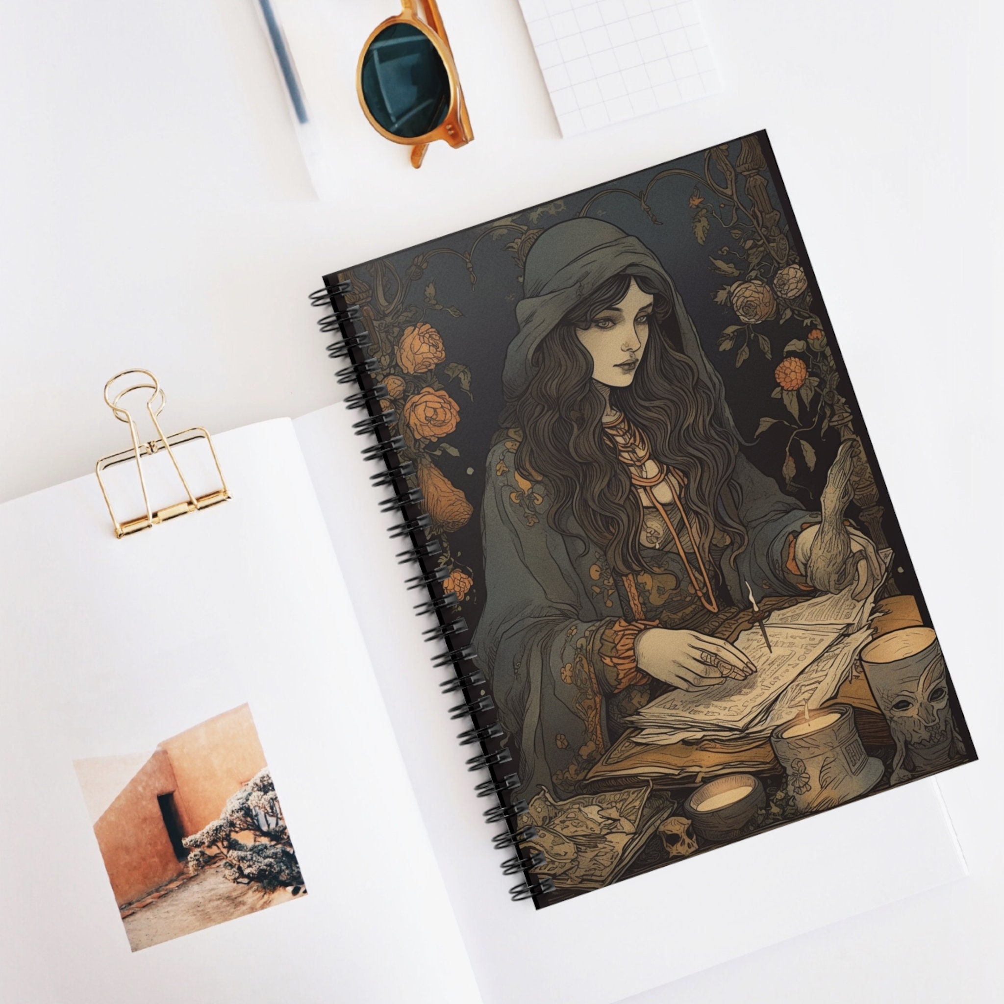 Art Nouveau Writer Woman Notebook, Beautiful Woman Poet Journal, Lined ...